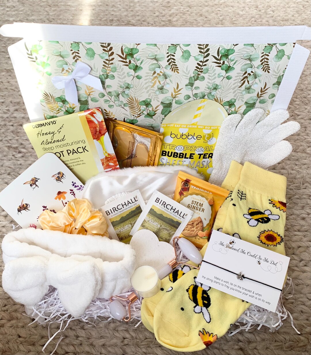 Bee Pamper Hamper | Honey Bee Gift Box | Yellow Bee Pamper Box | Free ...