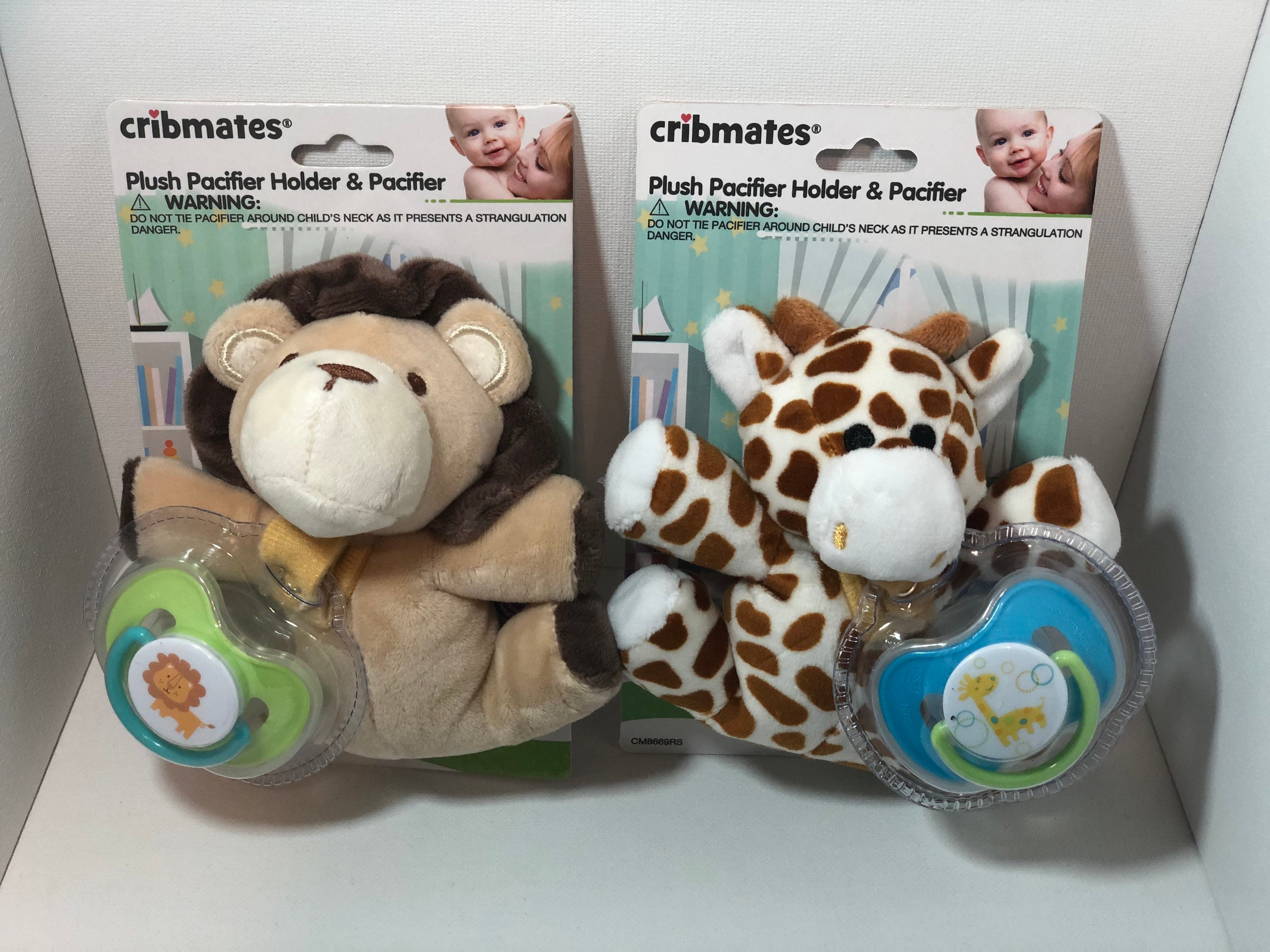 Cribmates Plush Pacifier Holder & Pacifier 0-18 Months Baby Shower Gift ...