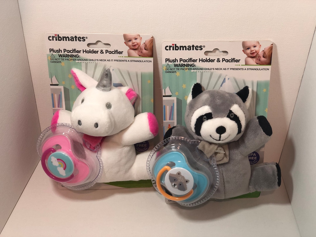 Cribmates Plush Pacifier Holder & Pacifier 0-18 Months Baby Shower Gift ...