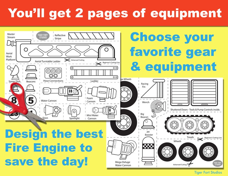 DIY Make a Fire Engine Creativity Kit, Fire Engine Craft, Fire Truck ...