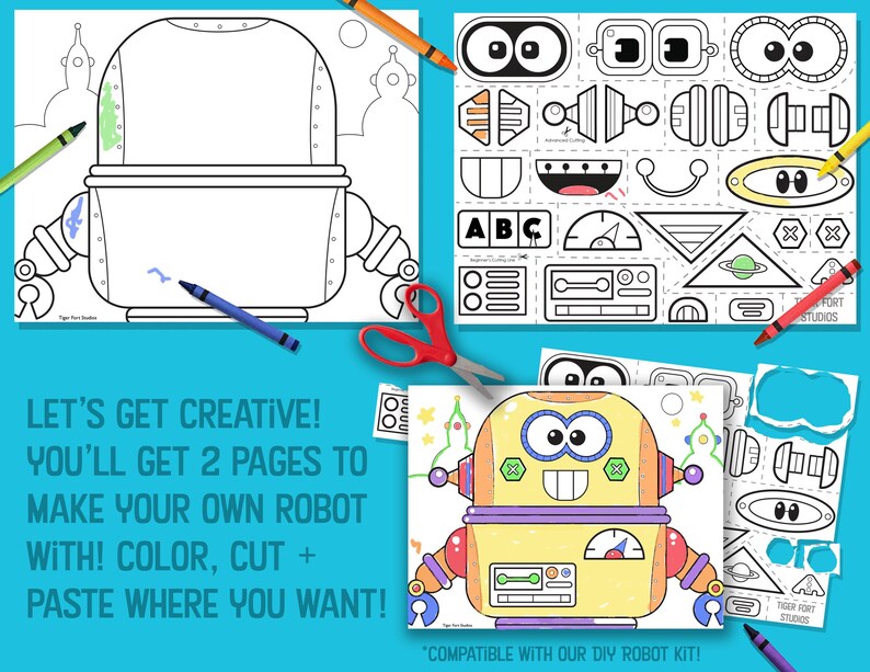 Robot Activity Pages- Instant Download Robot Puzzles, STEM Learning Fun ...