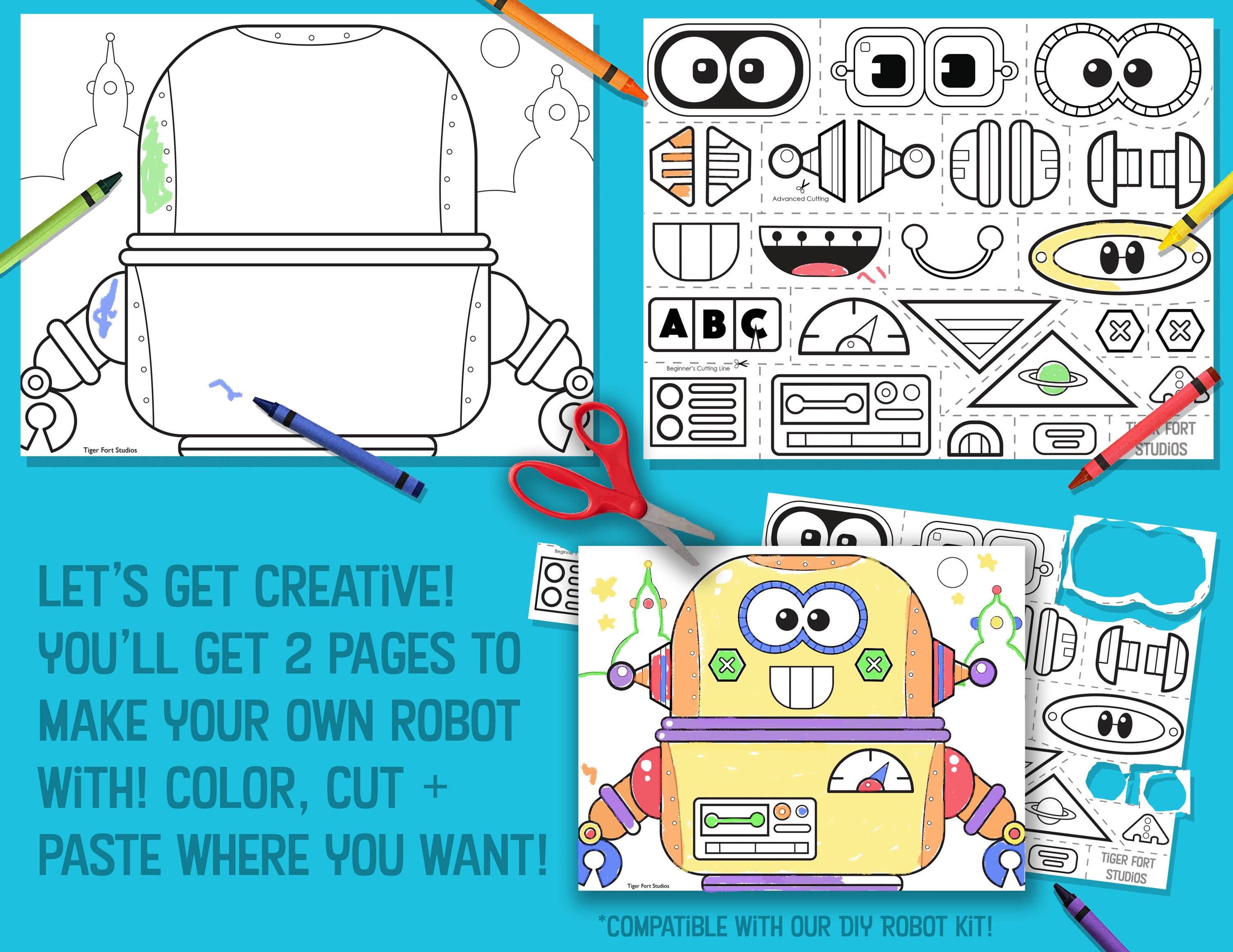Robot Learning Activity Kit - Instant Download Robot Puzzles, STEM Fun ...