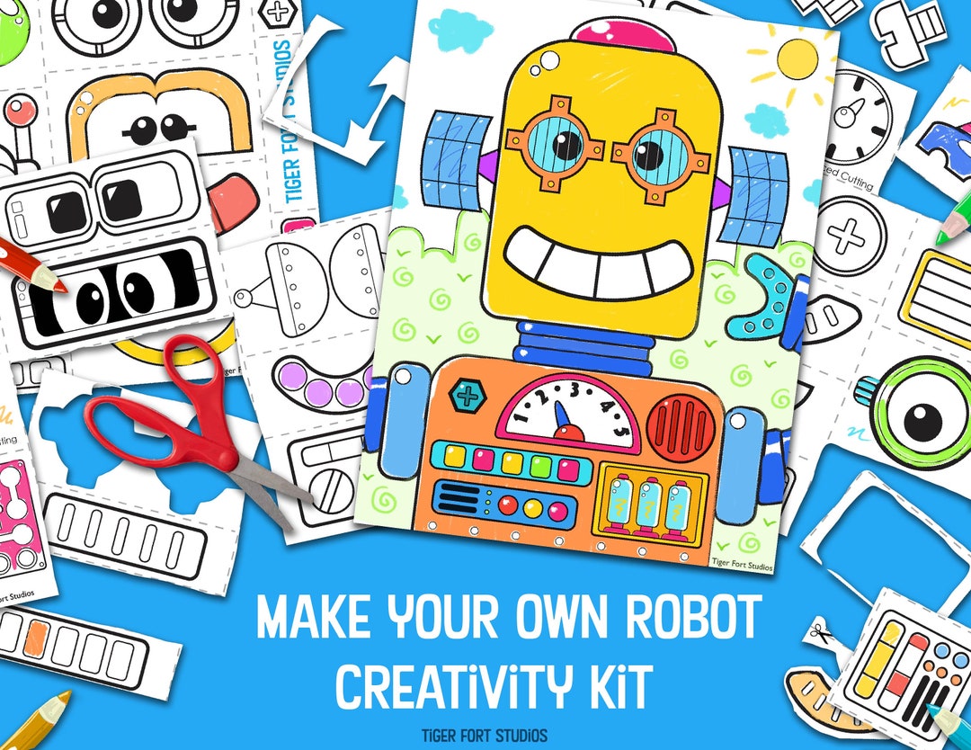 DIY Make a Robot Creativity Kit -instant Download Robot Designer ...