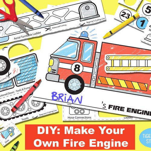 DIY Make a Fire Engine Creativity Kit Fire Engine Craft Fire - Etsy UK