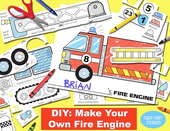 DIY Make a Fire Engine Creativity Kit Fire Engine Craft Fire - Etsy UK
