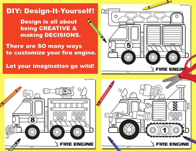 DIY Make a Fire Engine Creativity Kit Fire Engine Craft Fire - Etsy UK