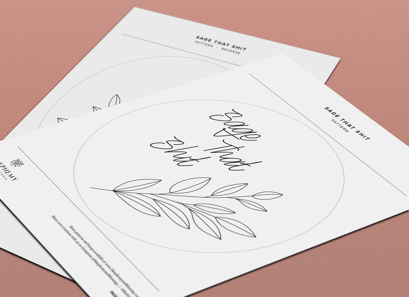 PDF Pattern Sage That Shit embroidery Design for 8 Hoop. | Etsy