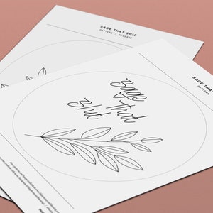 PDF Pattern Sage That Shit embroidery Design for 8 Hoop. Includes Easy ...