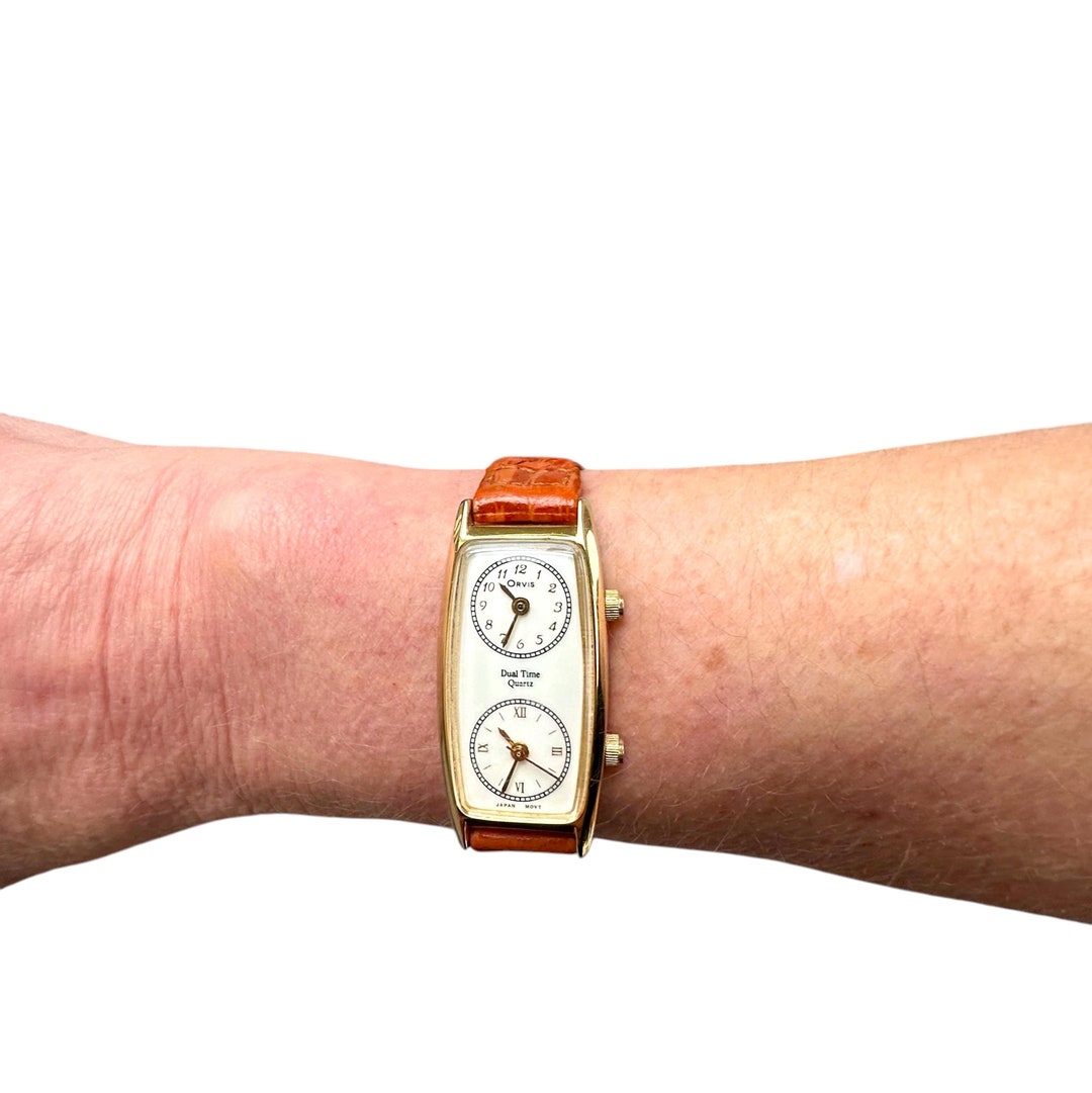 Vintage Orvis Dual Time Quartz Watch With Braided Leather Strap - Etsy