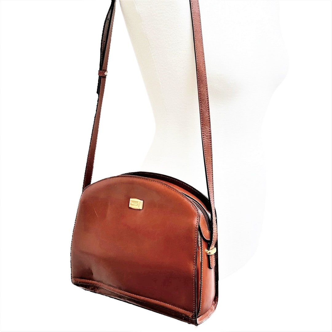 Vintage BALLY Tan Leather Shoulder Bag Gold Tone Hardware Adjustable ...