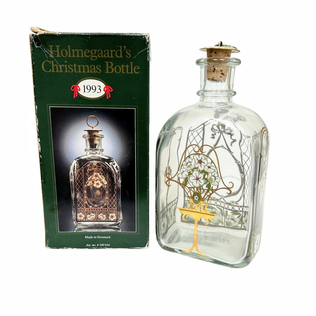 Vintage Holmegaard of Copenhagen 1993 Glass Christmas Bottle / Decanter ...