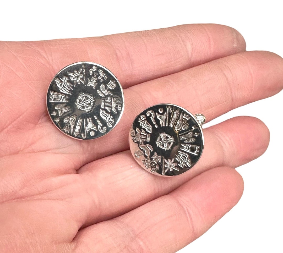 Vintage 'history of Ireland' Sterling Silver Cufflinks - Michael D ...