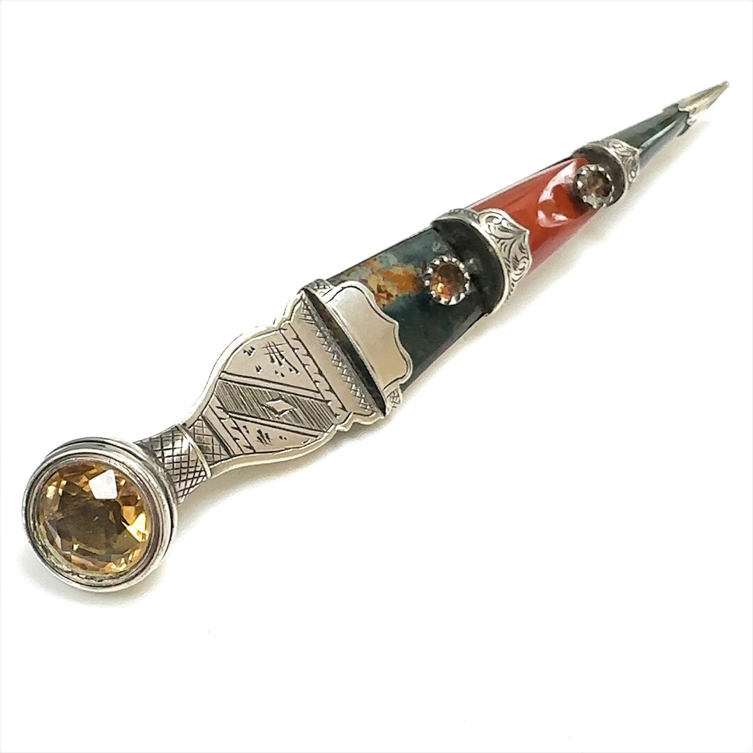 Spectacular Large Victorian Scottish Sterling Silver Dirk / Dagger Kilt ...