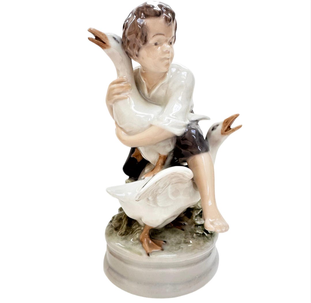Vintage Royal Copenhagen 'goose Thief' Porcelain Figurine 2139 ...