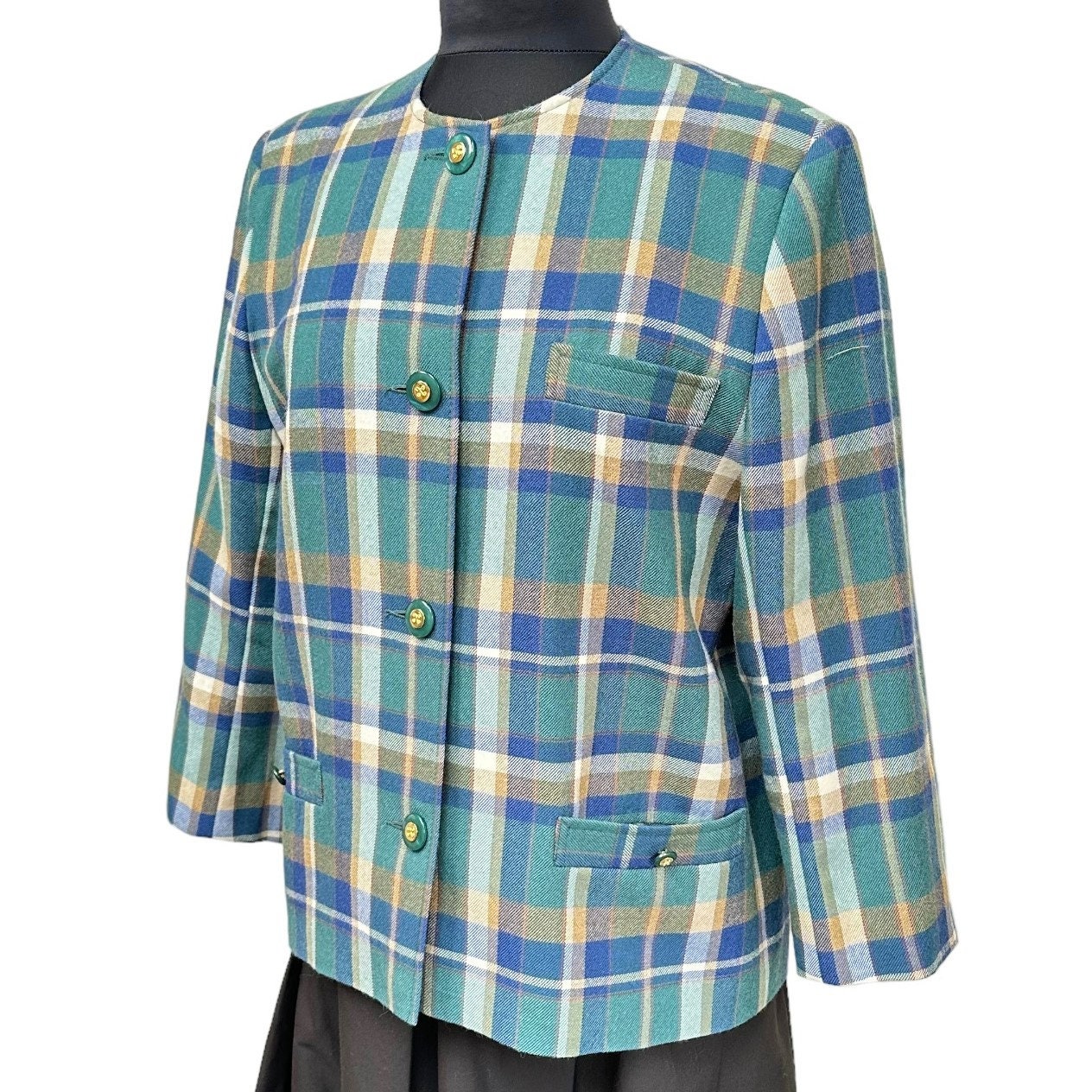 Vintage Avoca Smart Collarless Box Style Jacket 100% Pure - Etsy UK