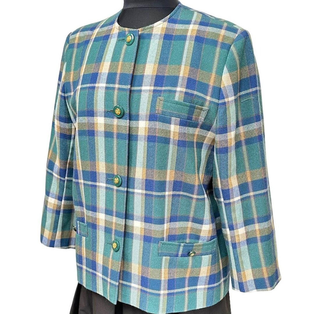 Vintage Avoca Smart Collarless Box Style Jacket - 100% Pure New Wool ...