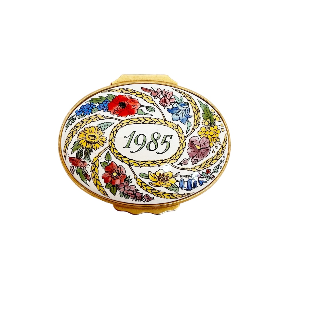 Halcyon Days Enamels - A Year to Remember - 1985 Enamel Trinket Box ...