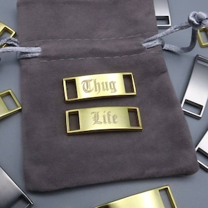 Custom Engraved Lace Locks (Frosted)/ Dubraes for Nike Air Force 1 ...