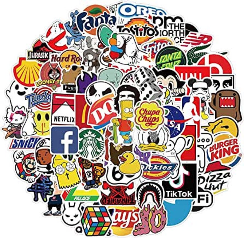 300 PCS Cool Brand Stickers Bulk Vinyl Waterproof Laptop Water Bottles ...