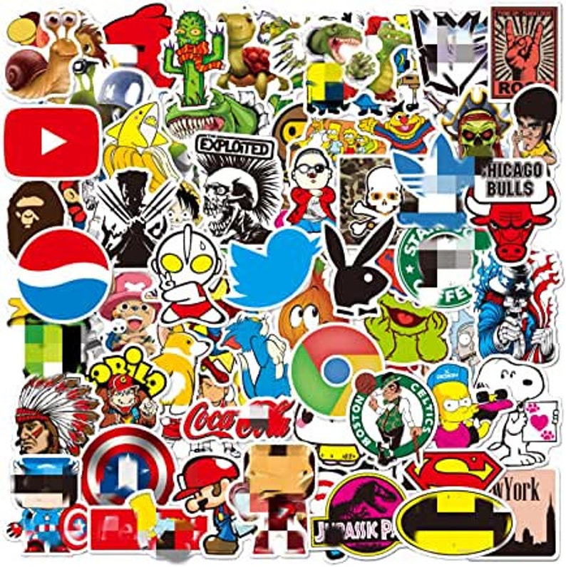 300 PCS Cool Brand Stickers Bulk Vinyl Waterproof Laptop Water Bottles ...