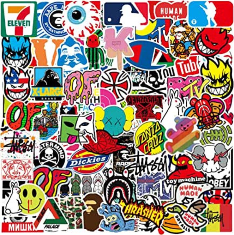 300 PCS Cool Brand Stickers Bulk Vinyl Waterproof Laptop Water Bottles ...