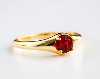Red Pinky Ring - Etsy