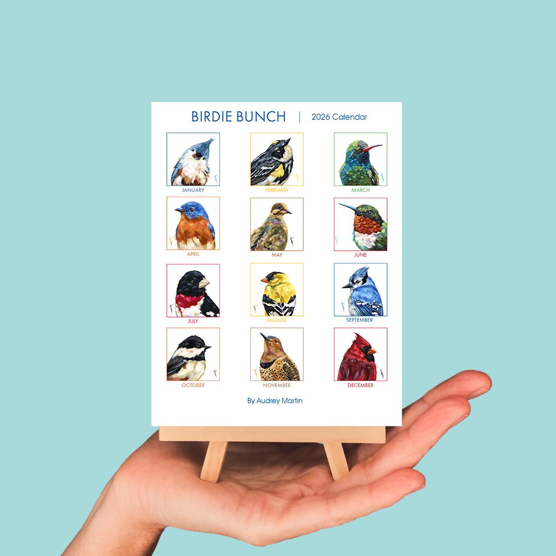 2026 Bird Calendar With Easel, Desktop Calendar, Cardinal Art, Songbird ...