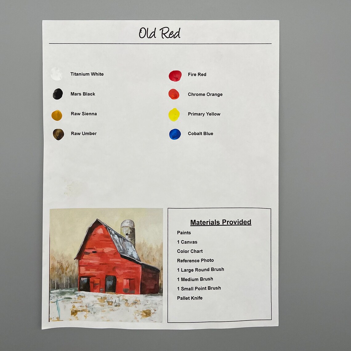 Barn Painting Kit DIY Paint Kits Red Barn Acrylic - Etsy