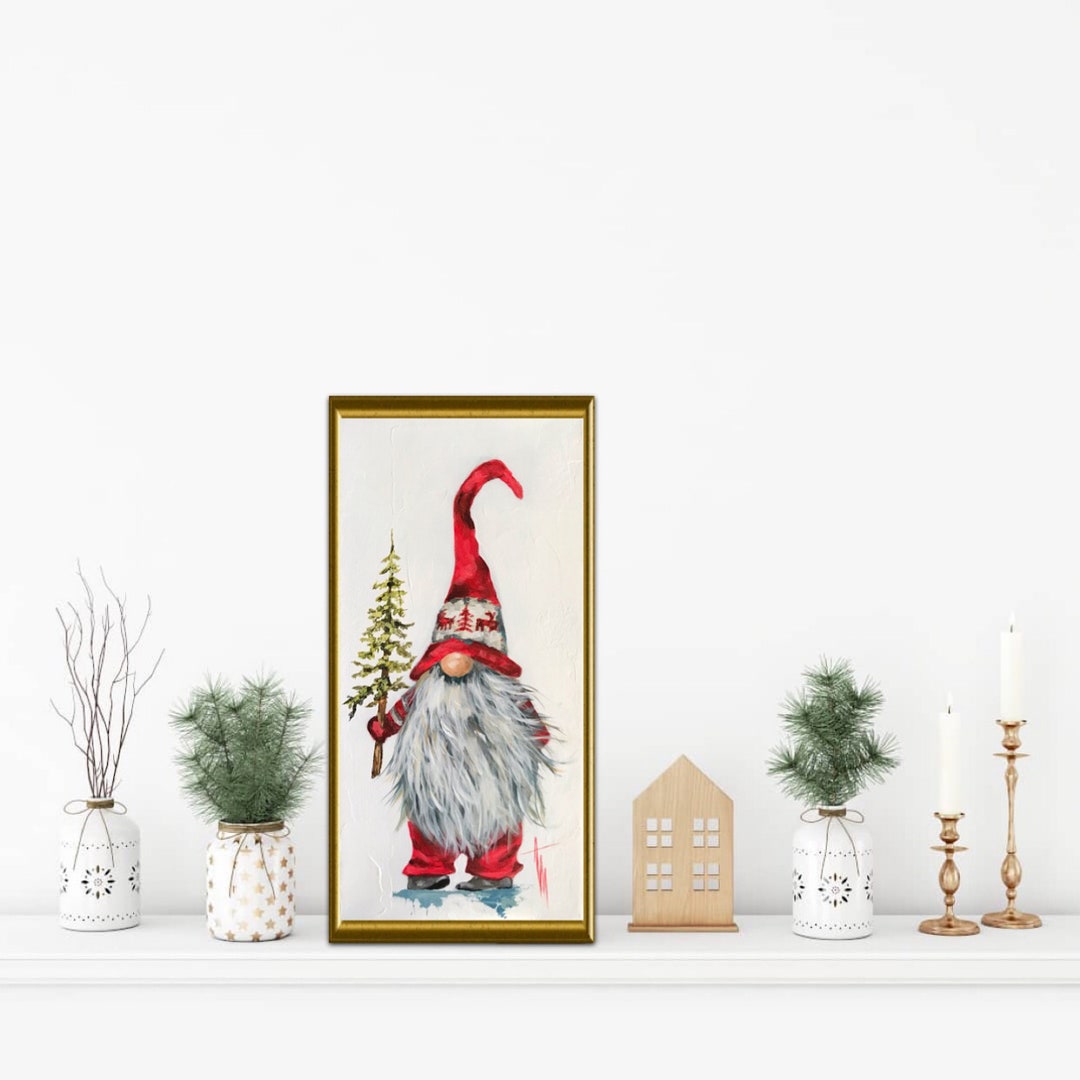 Gnome Print | Gnomes | Art Print | Christmas Gift | Holiday Wall Art - Etsy