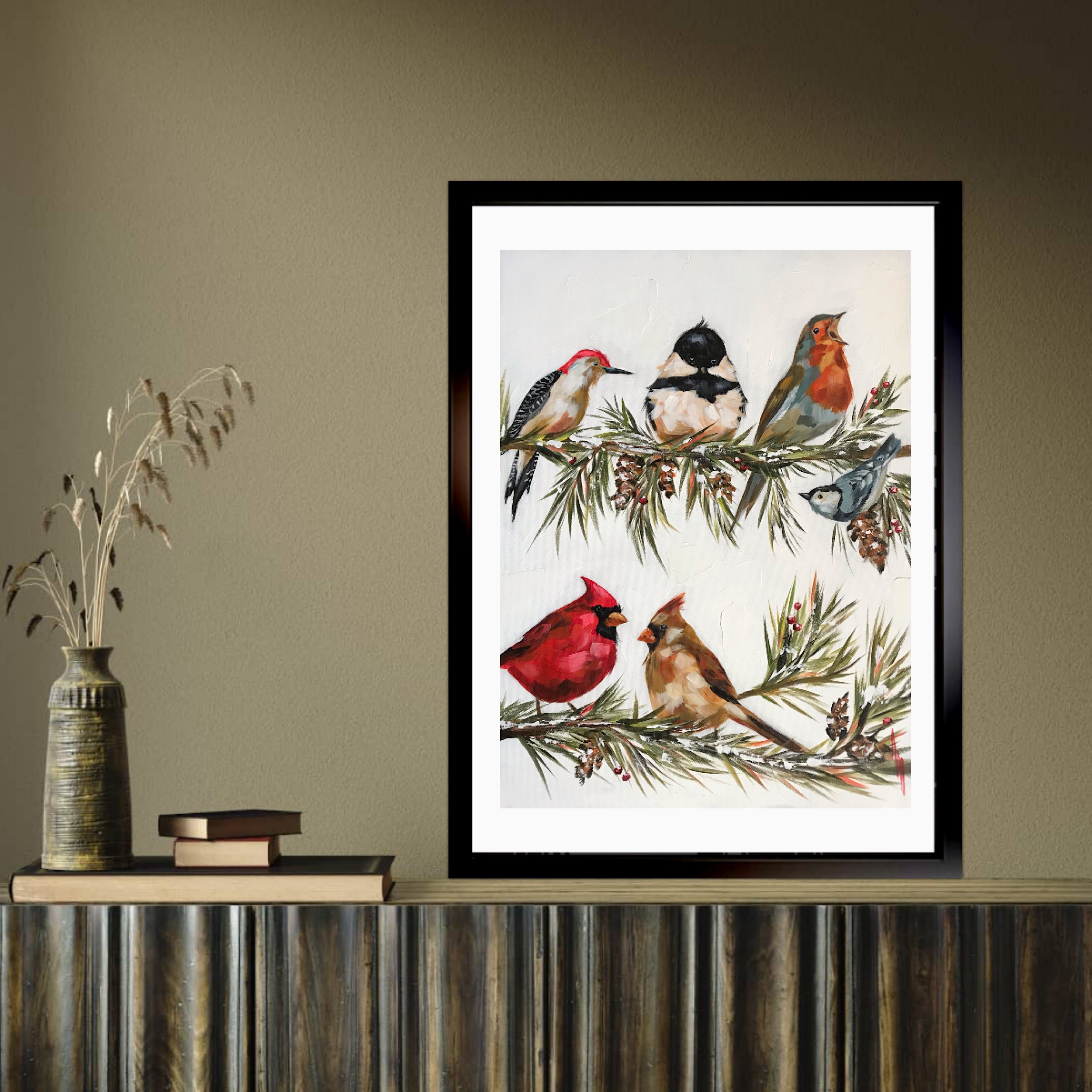 Art Print Wall Art Bird Print Bird Art Winter Birds - Etsy
