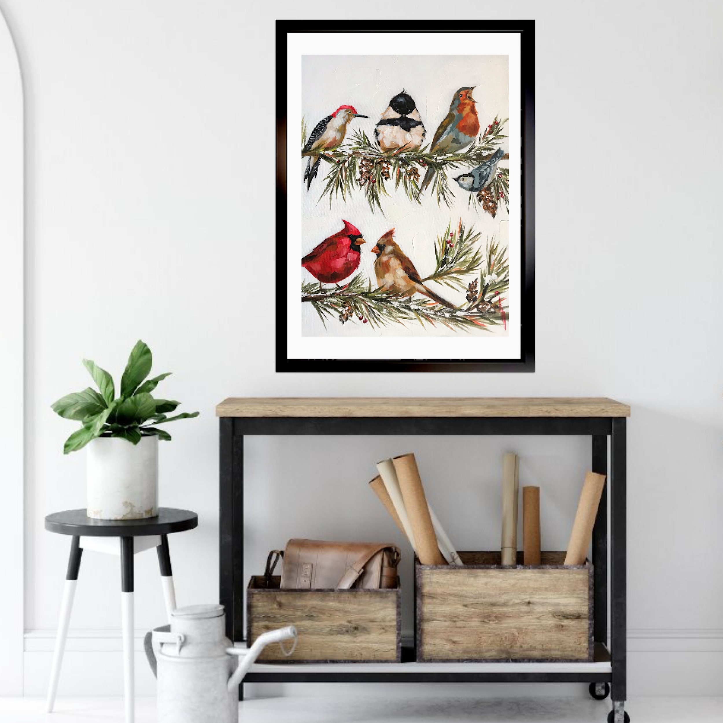 Art Print Wall Art Bird Print Bird Art Winter Birds - Etsy