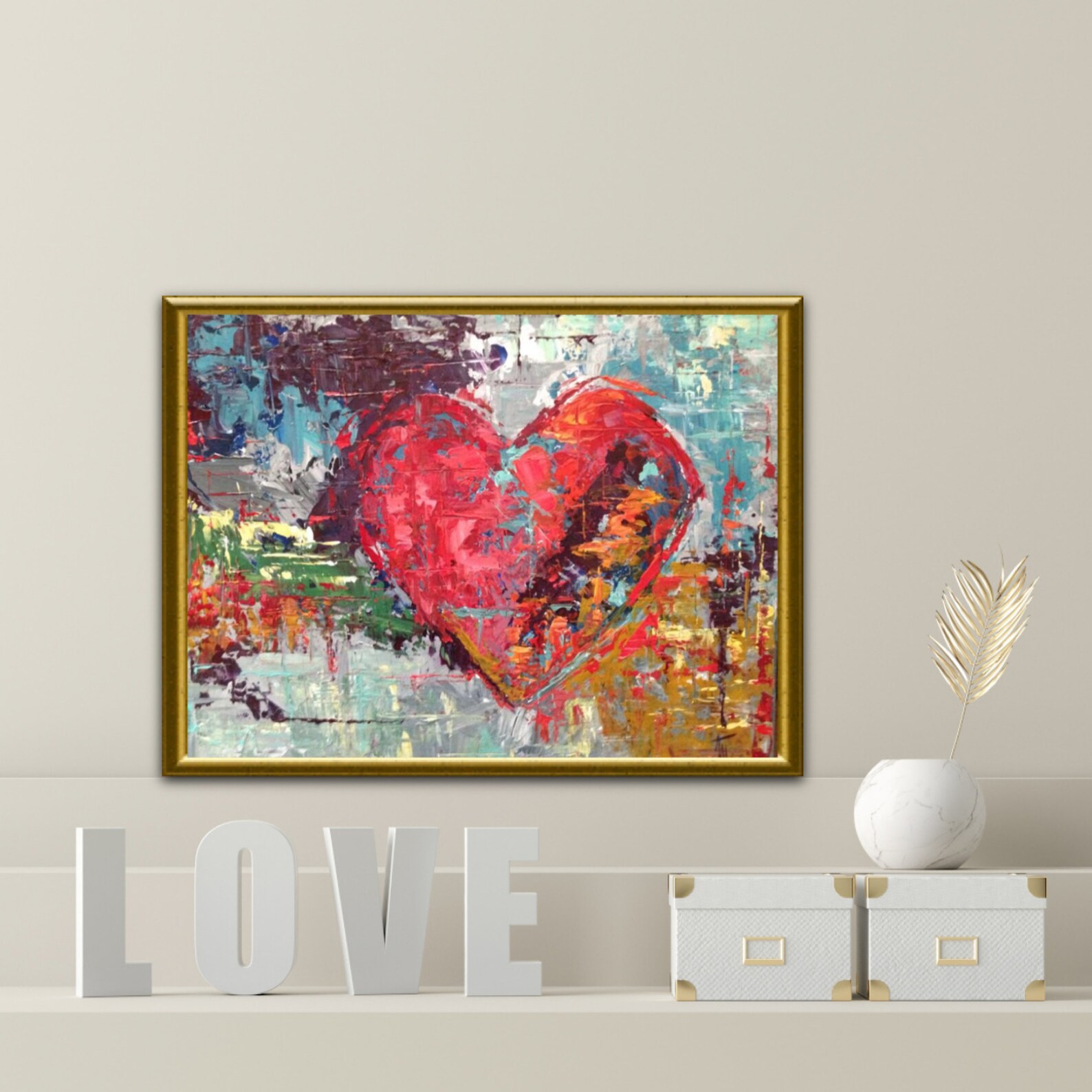 Wall Art Heart Print Home Decor Wall Hanging Gift - Etsy