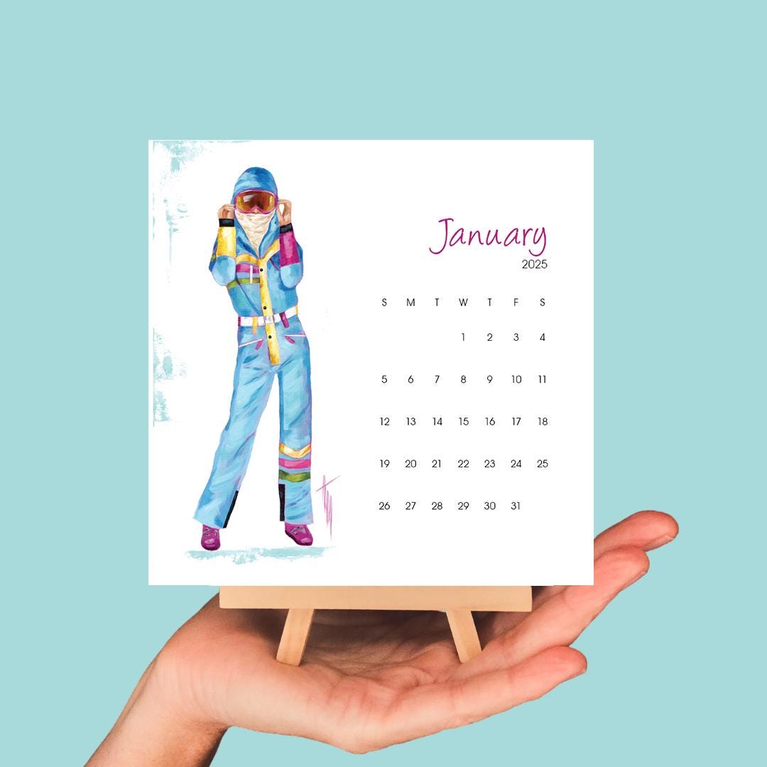 2025 80s Edition Fashion , 12 Month Calendar, 80s Glam Gift, Pop ...