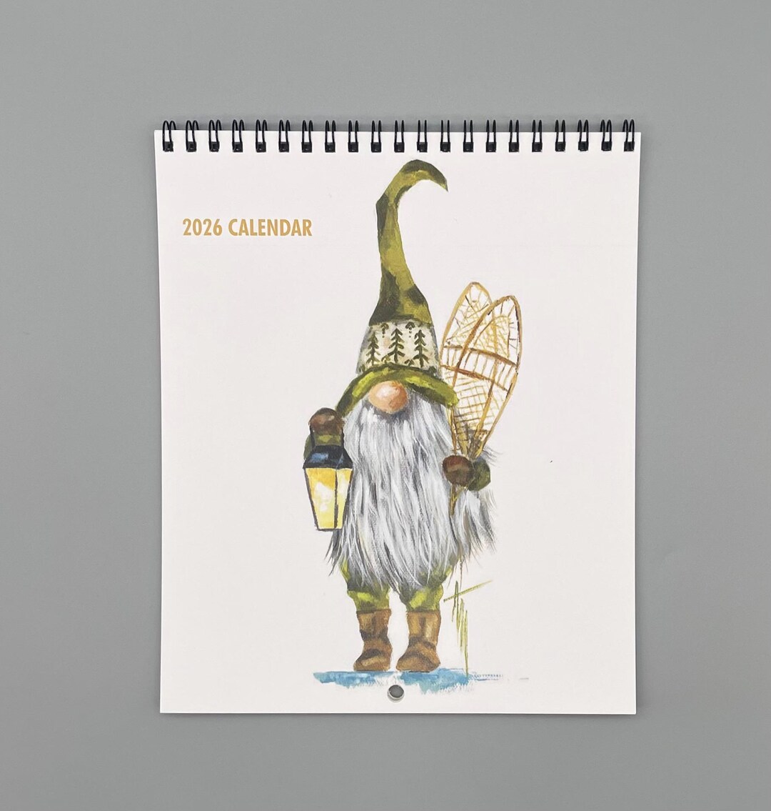 2026 Gnome Calendar, Wall Gnome Calendar, 12 Month Calendar, Nordic ...