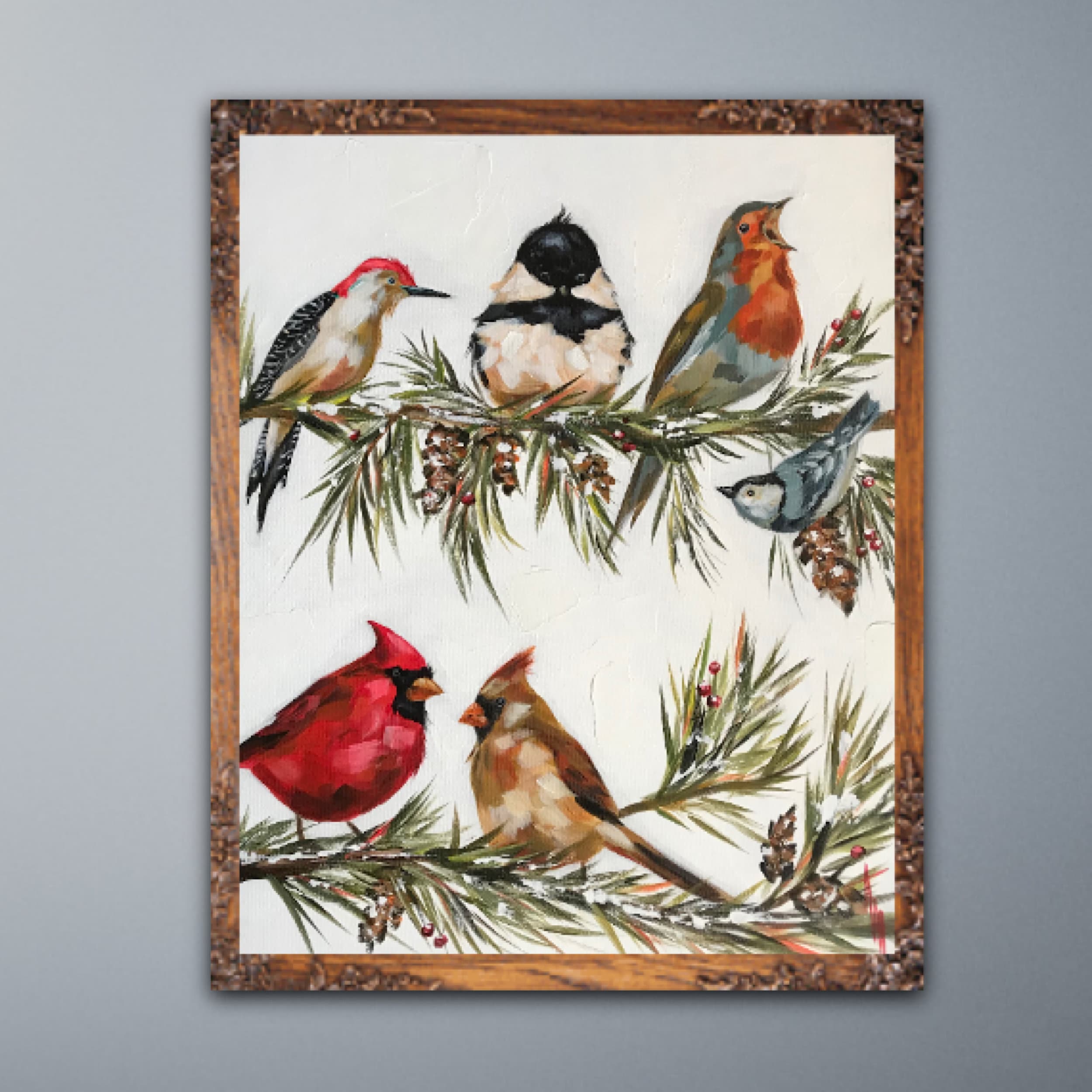 Art Print Wall Art Bird Print Bird Art Winter Birds - Etsy