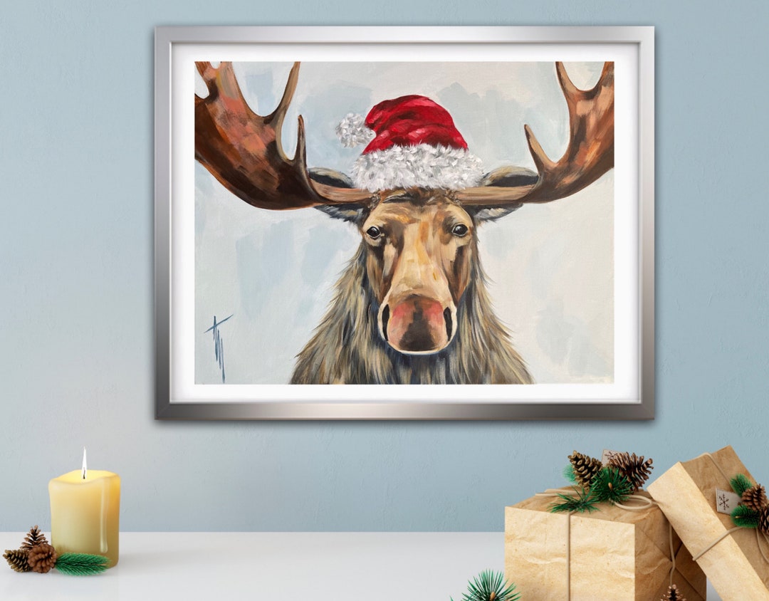 Art Print | Wall Art | Moose Print | Moose Art | Winter Moose ...