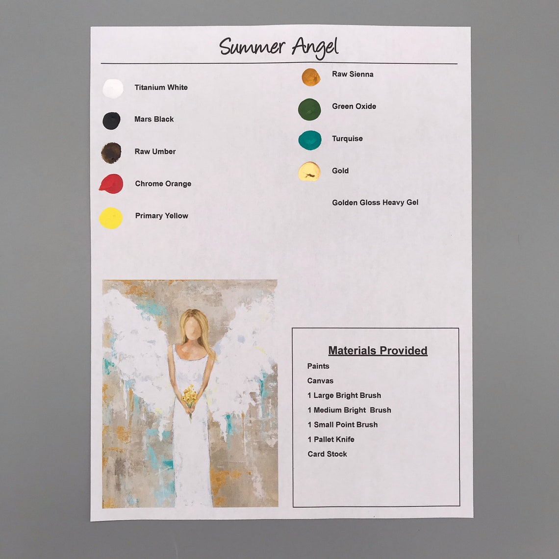 Summer Angel Painting Kit. DIY Paint Kits | Project - Etsy