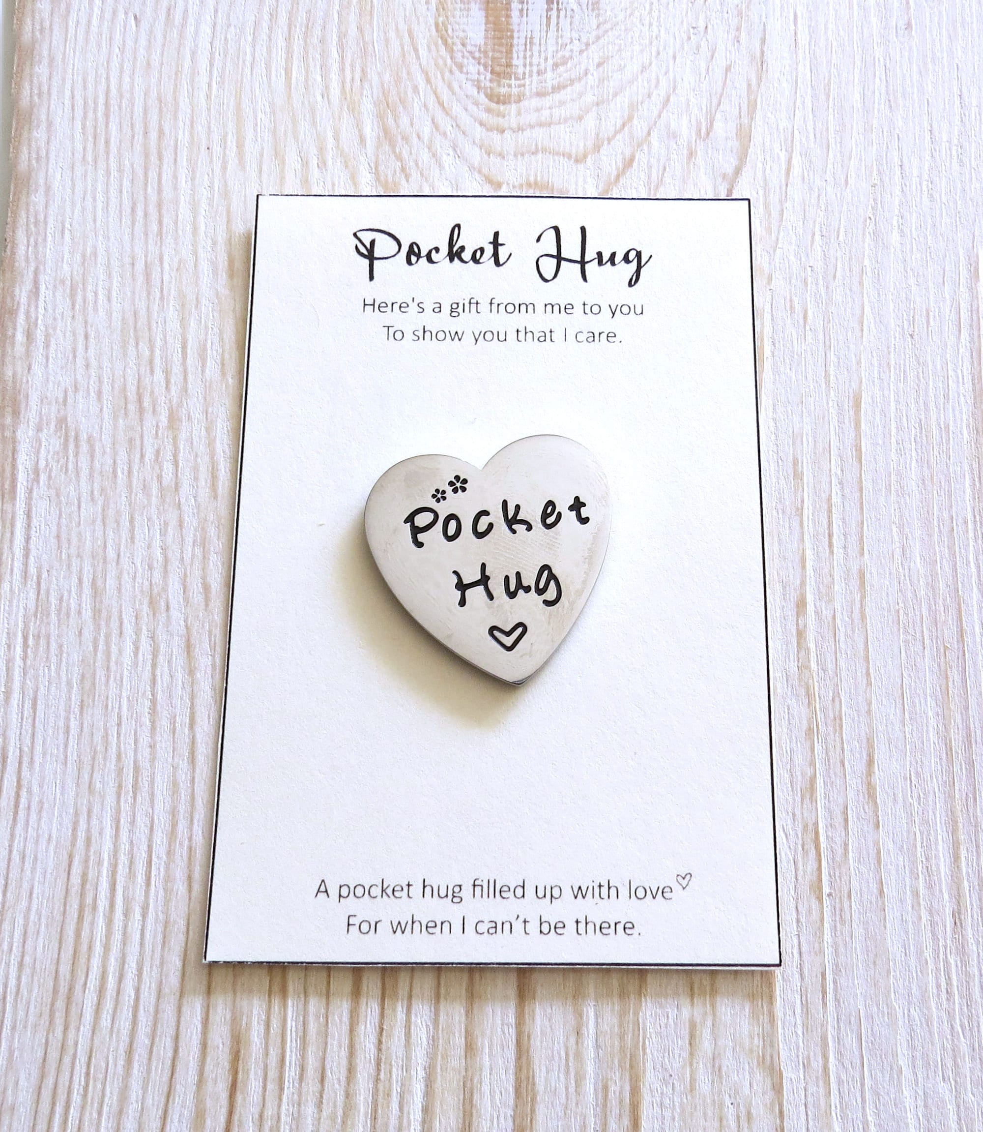 Pocket Hug Heart Token Stainless Steel Pocket Hug for Long Distance ...