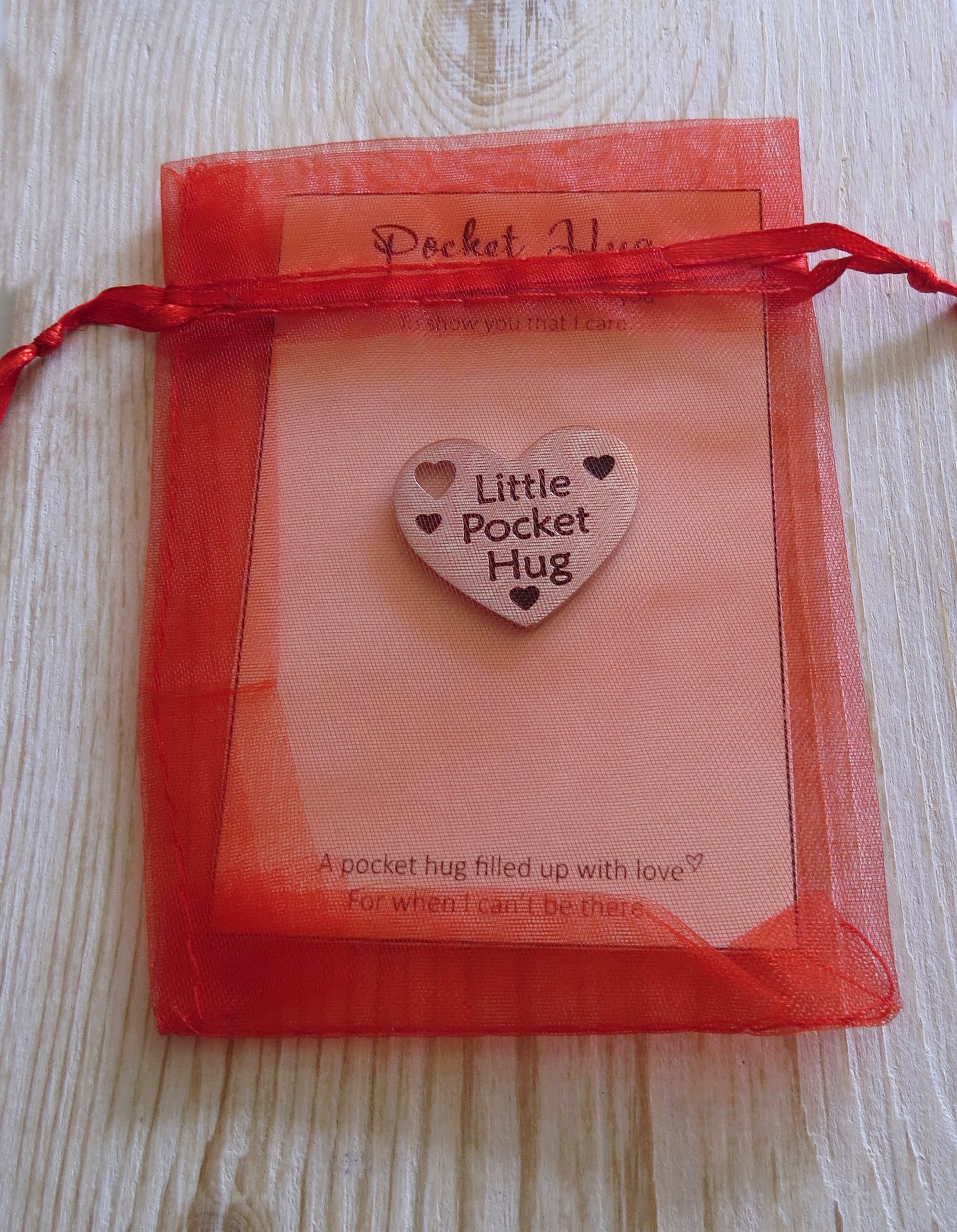Little Pocket Hug Heart Token Stainless Steel Pocket Hug for Long ...