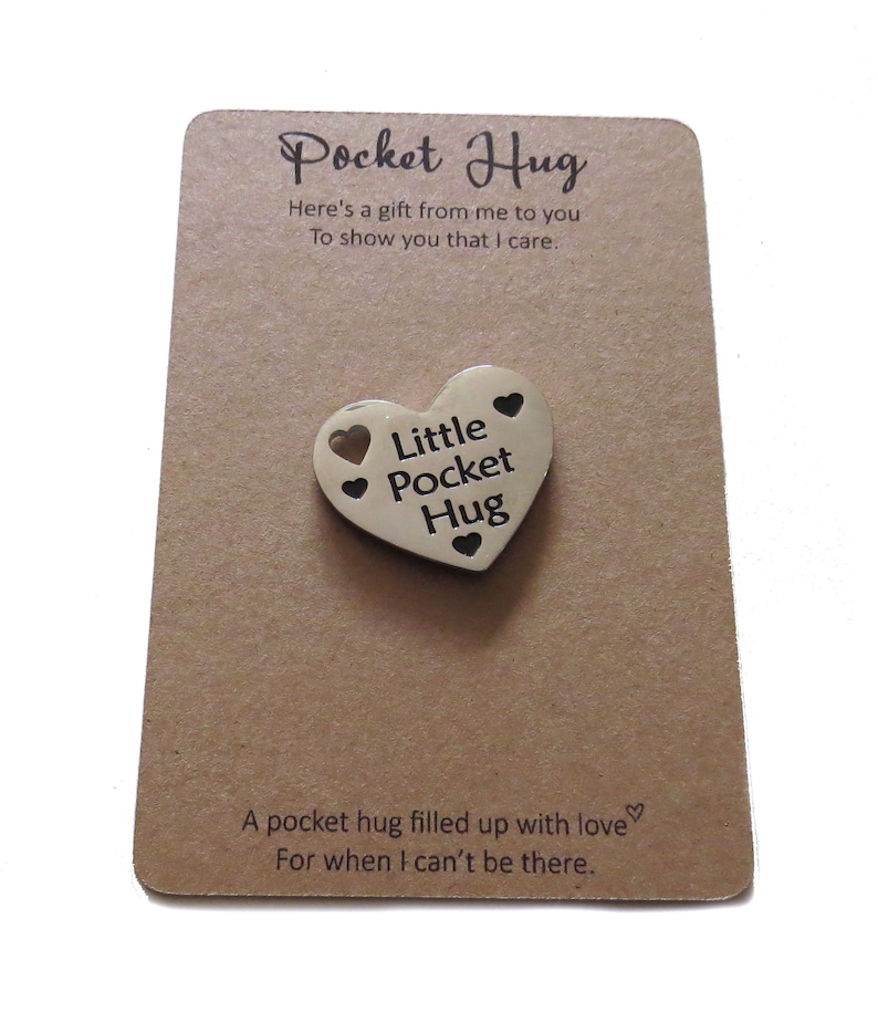 Little Pocket Hug Heart Token Stainless Steel Pocket Hug for Long ...