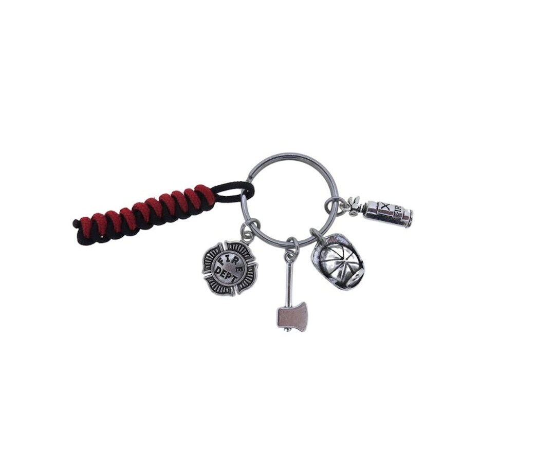 Firefighter Keychain, Fireman Key Ring Stainless Steel Key Ring With ...