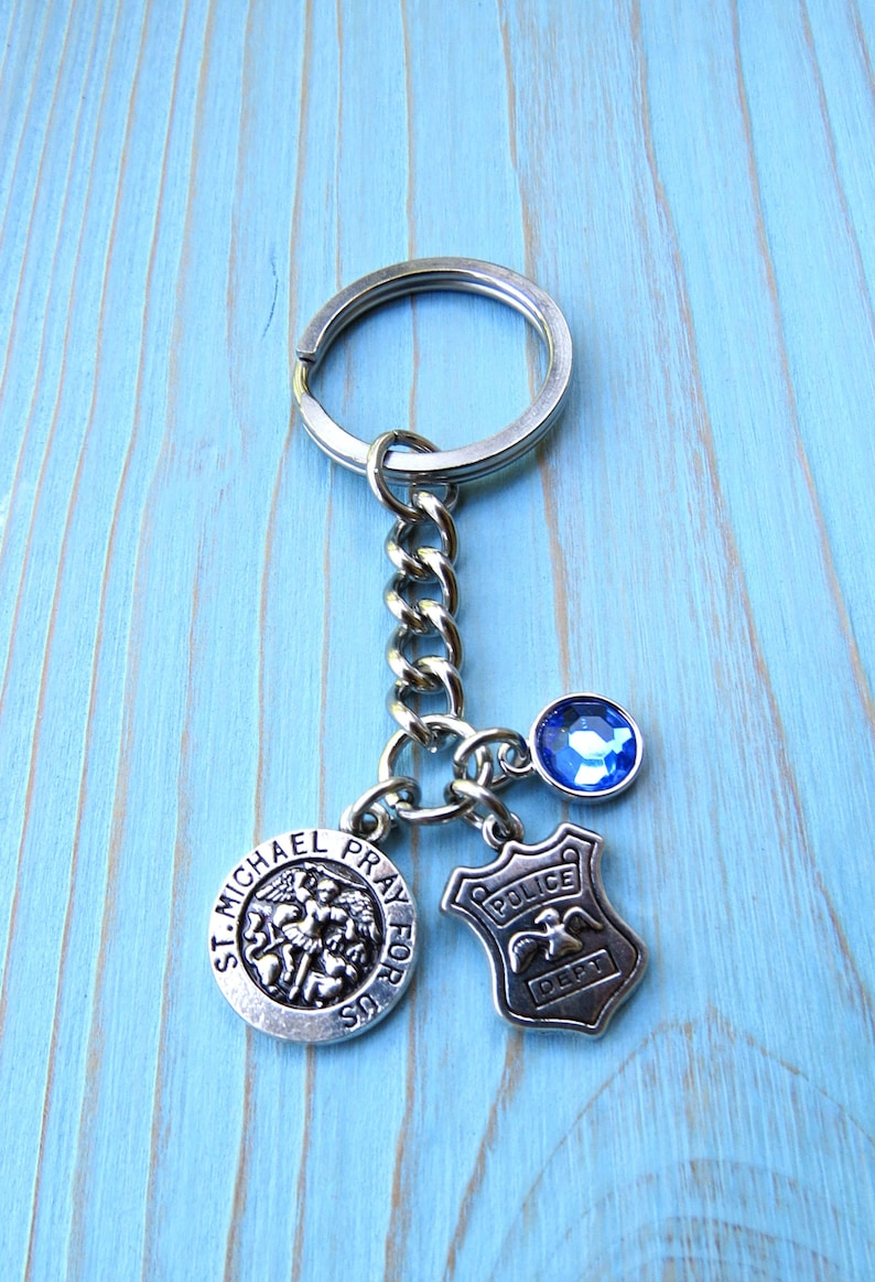 ST. Michael's POLICE Officer Keychain, Police Academy Graduation ...