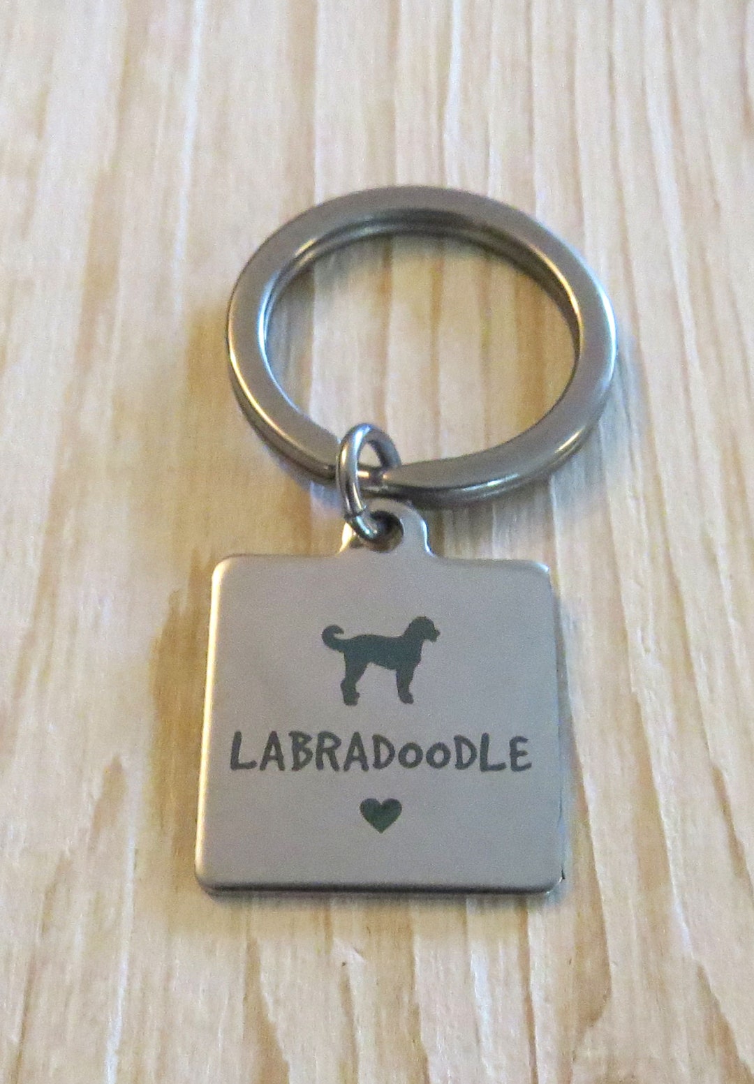 I Love My Labradoodle Dog Stainless Steel Keychain, Laser Engraved ...