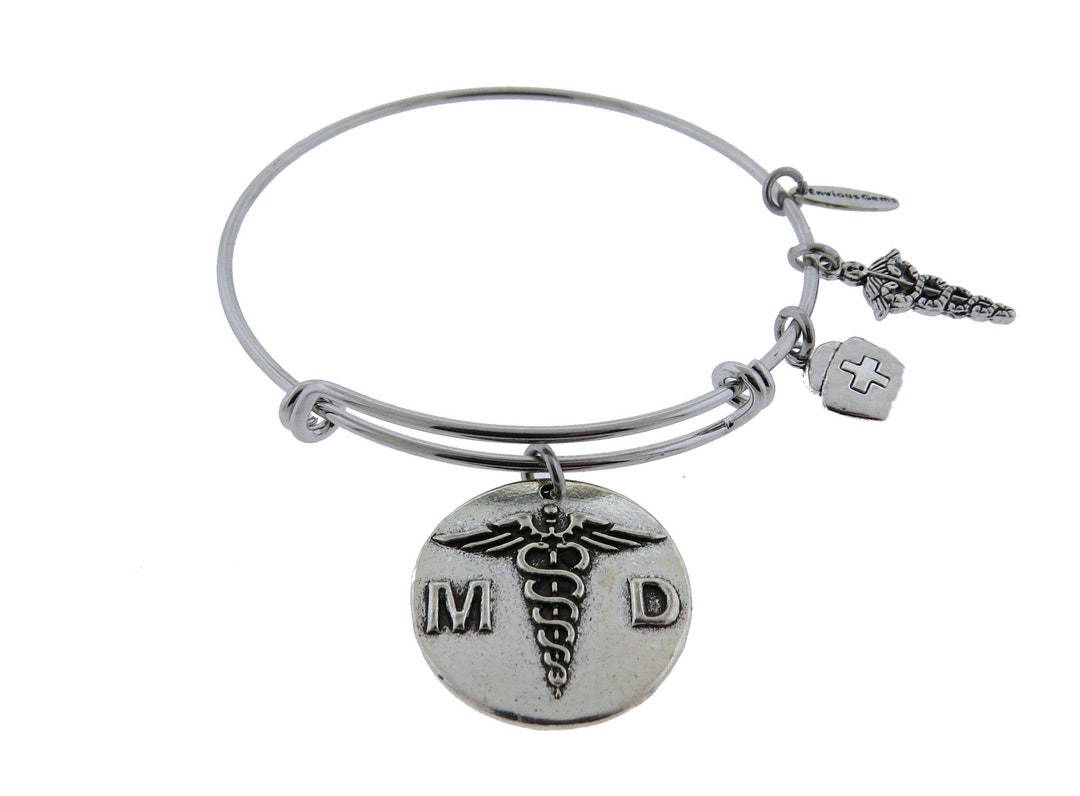 Doctor ( M.D ) Silver Expandable Stainless Steel Bracelet Doctor of ...