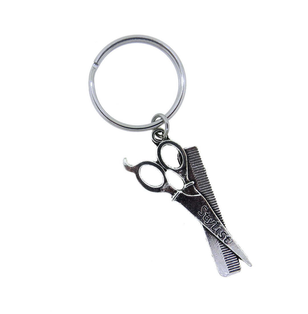 Stylist Hairdresser Scissors Comb Large Charm Stainless Steel Hair ...