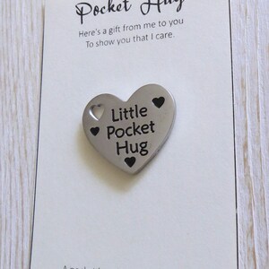 Little Pocket Hug Heart Token Stainless Steel Pocket Hug for Long ...