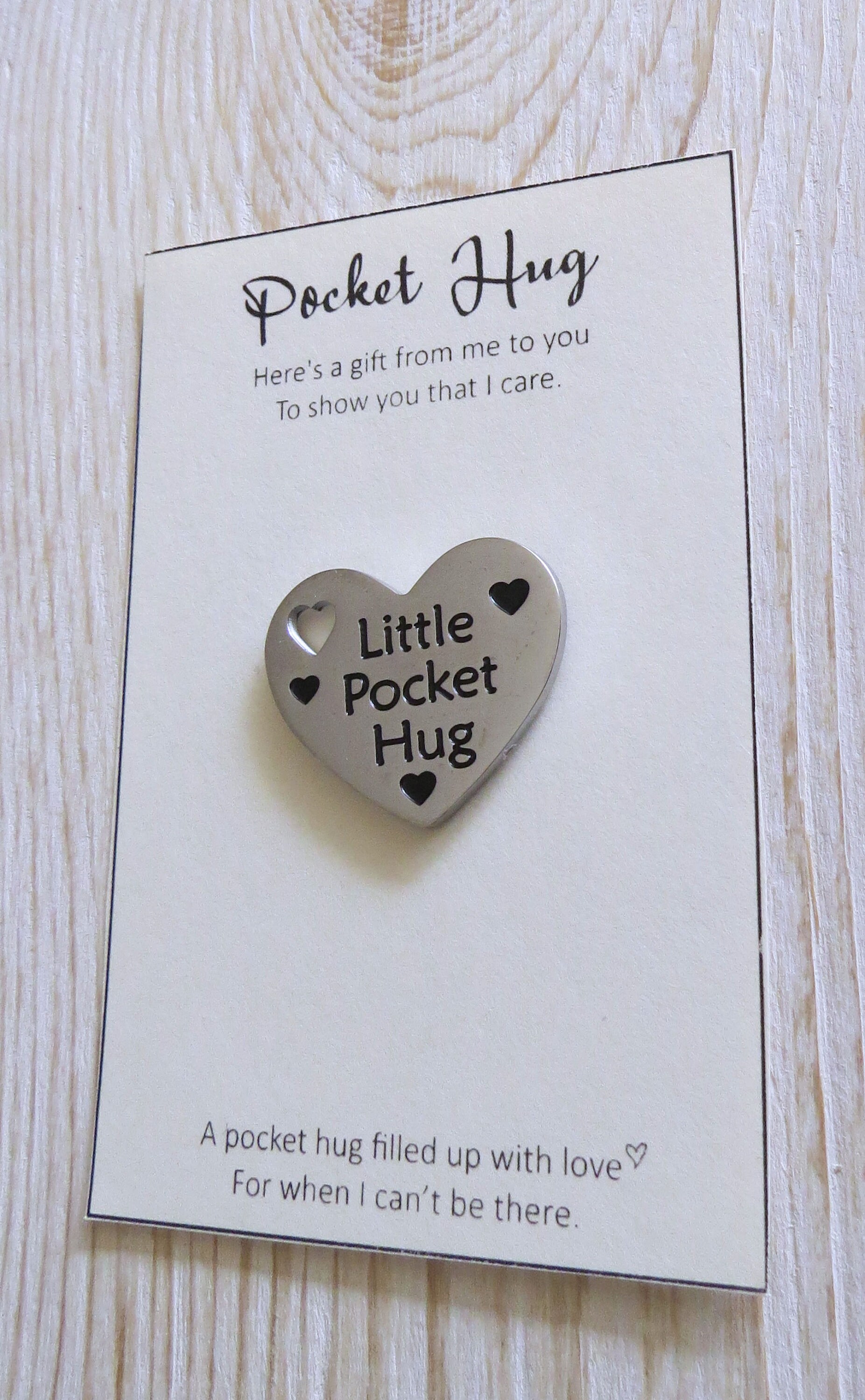 Little Pocket Hug Heart Token Stainless Steel Pocket Hug for Long ...
