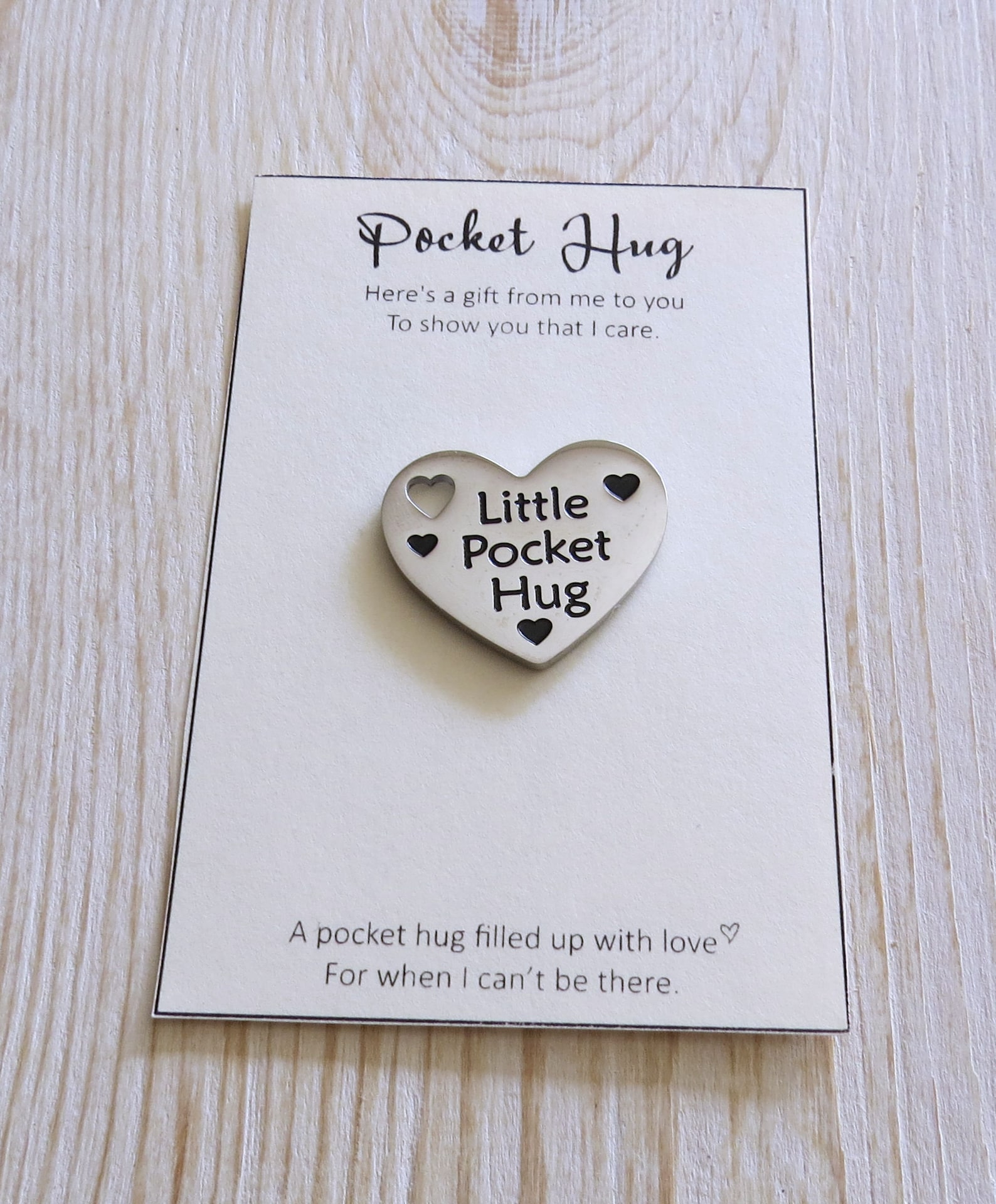 Little Pocket Hug Heart Token Stainless Steel Pocket Hug for Long ...