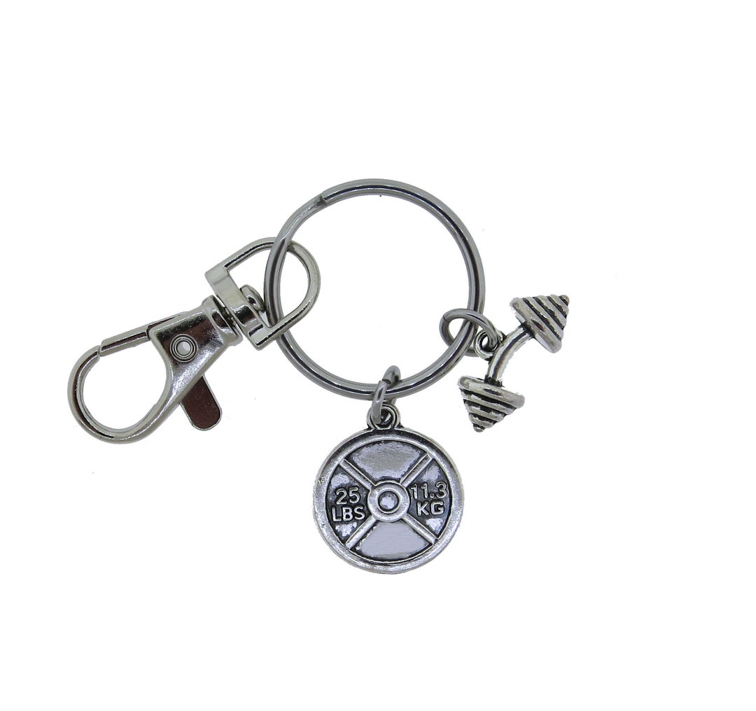 Weightlifter Gym Rat Keychain Stainless Steel Keychain Bodybuilding ...