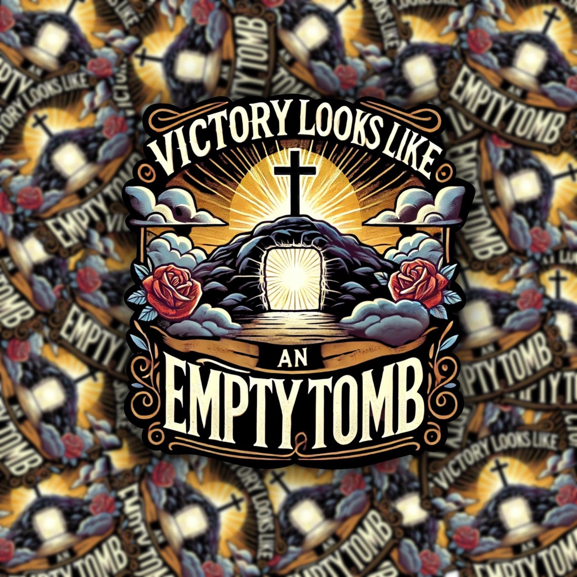 Victory Looks Like an Empty Tomb Easter Sticker - Christian Tattoo ...